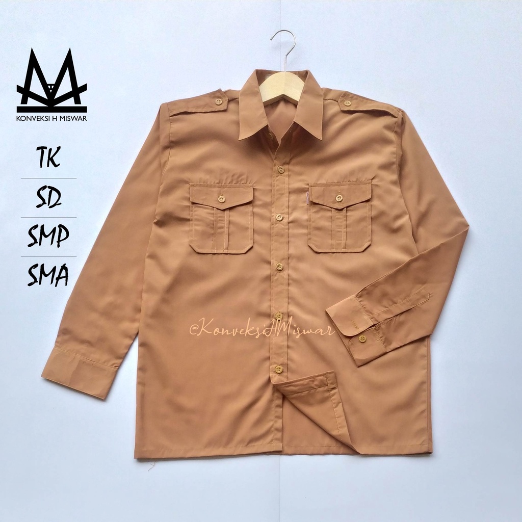 Jual Seragam Sekolah Baju Pramuka Penggalang Lengan Panjang Kantong Tutup Dua Pangkat - Atasan ...