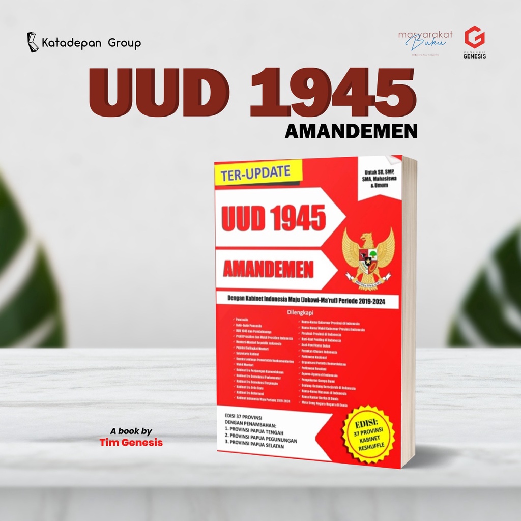 Jual UUD 1945 AMANDEMEN DENGAN KABINET INDONESIA MAJU (JOKOWI-MARUF) PERIODE 2019-2024 EDISI 37 ...