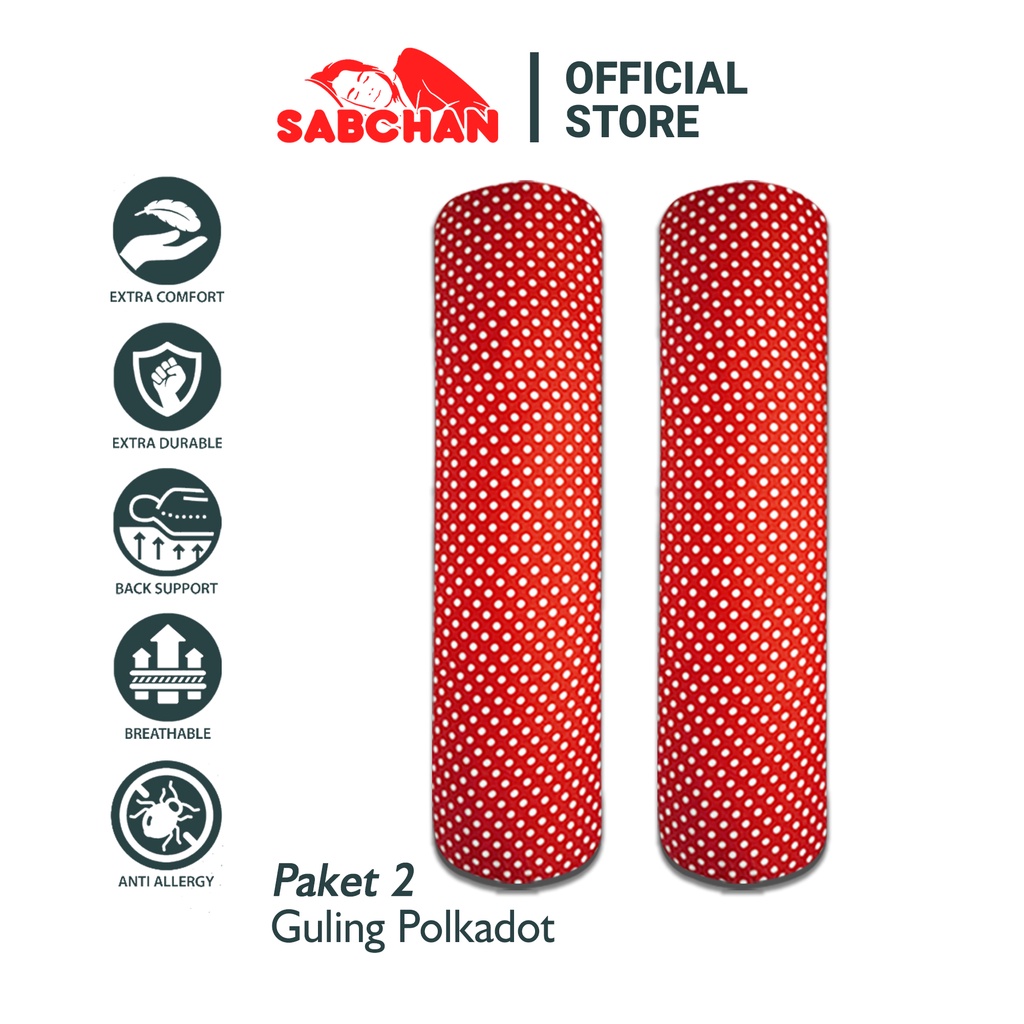 Jual Sabchan - Paket Guling Tidur Polkadot Memory Foam Bolster ( 2 ...