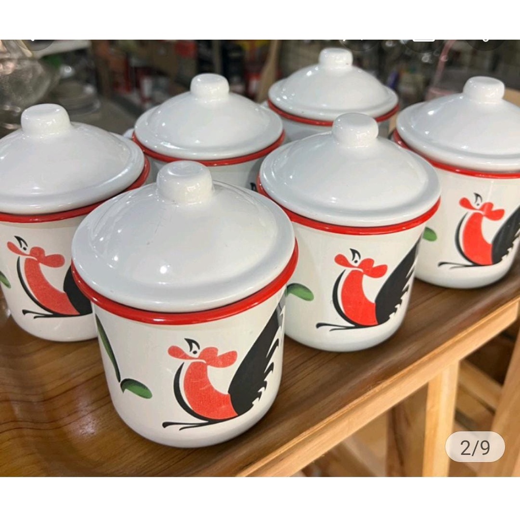 Jual Mug Ayam Enamel 8cm Mug Tutup Mug Enamel Mug Seng Gelas Jadul Ayam ...