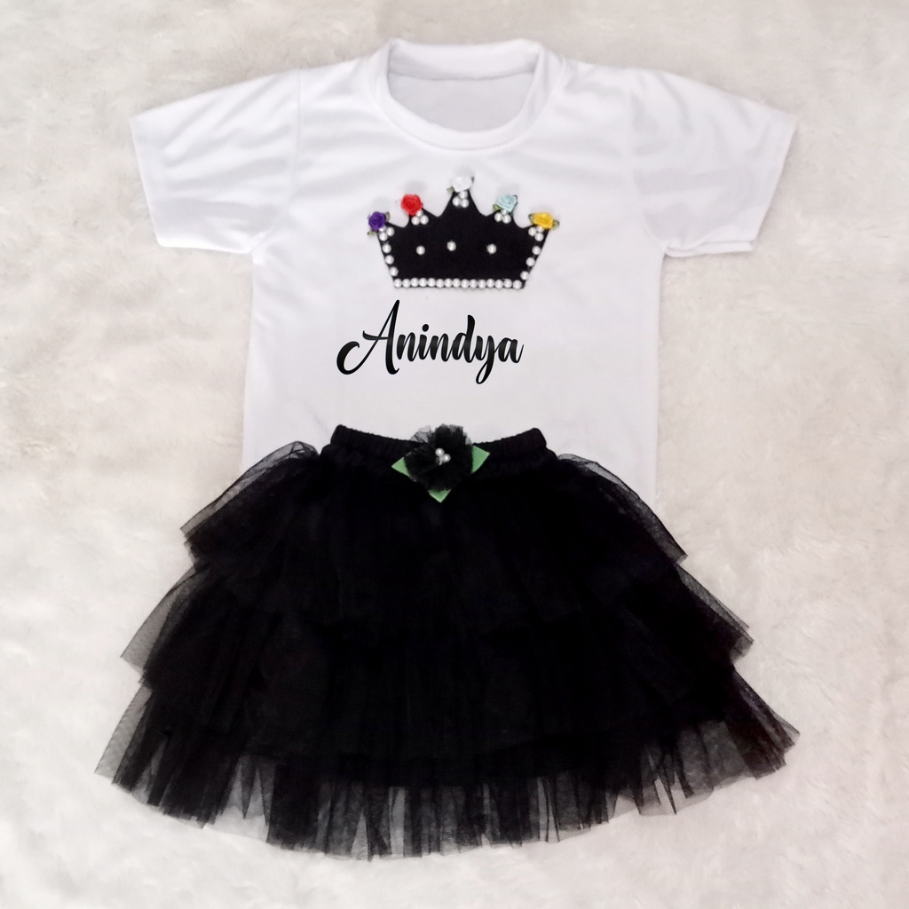 Jual Set Rok Tutu Anak Perempuan / Setelan Rok Anak Perempuan Free Nama ...