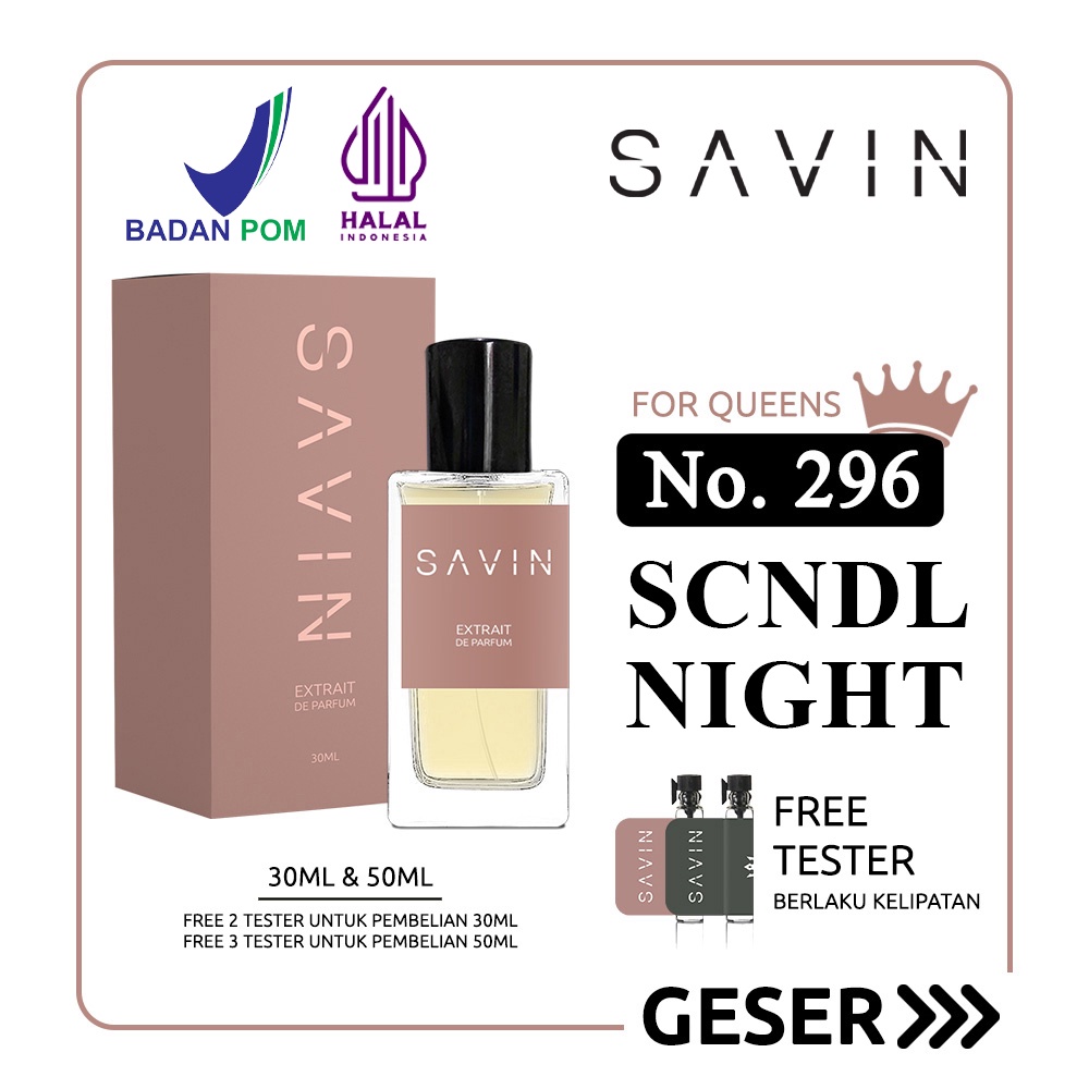 Jual SAVIN PARFUM No. 296 - SCNDL NIGHT | Shopee Indonesia