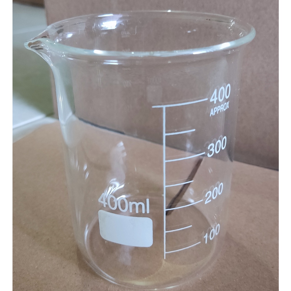 Jual Beaker glass 400mL kaca low form gelas kimia | Shopee Indonesia