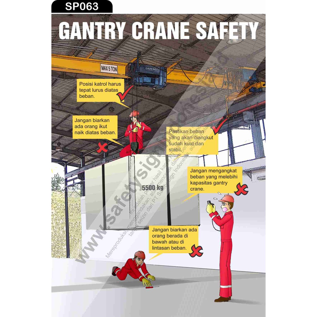 Jual SP063 Poster K3 Safety A2 - Gantry Crane Safety | Shopee Indonesia