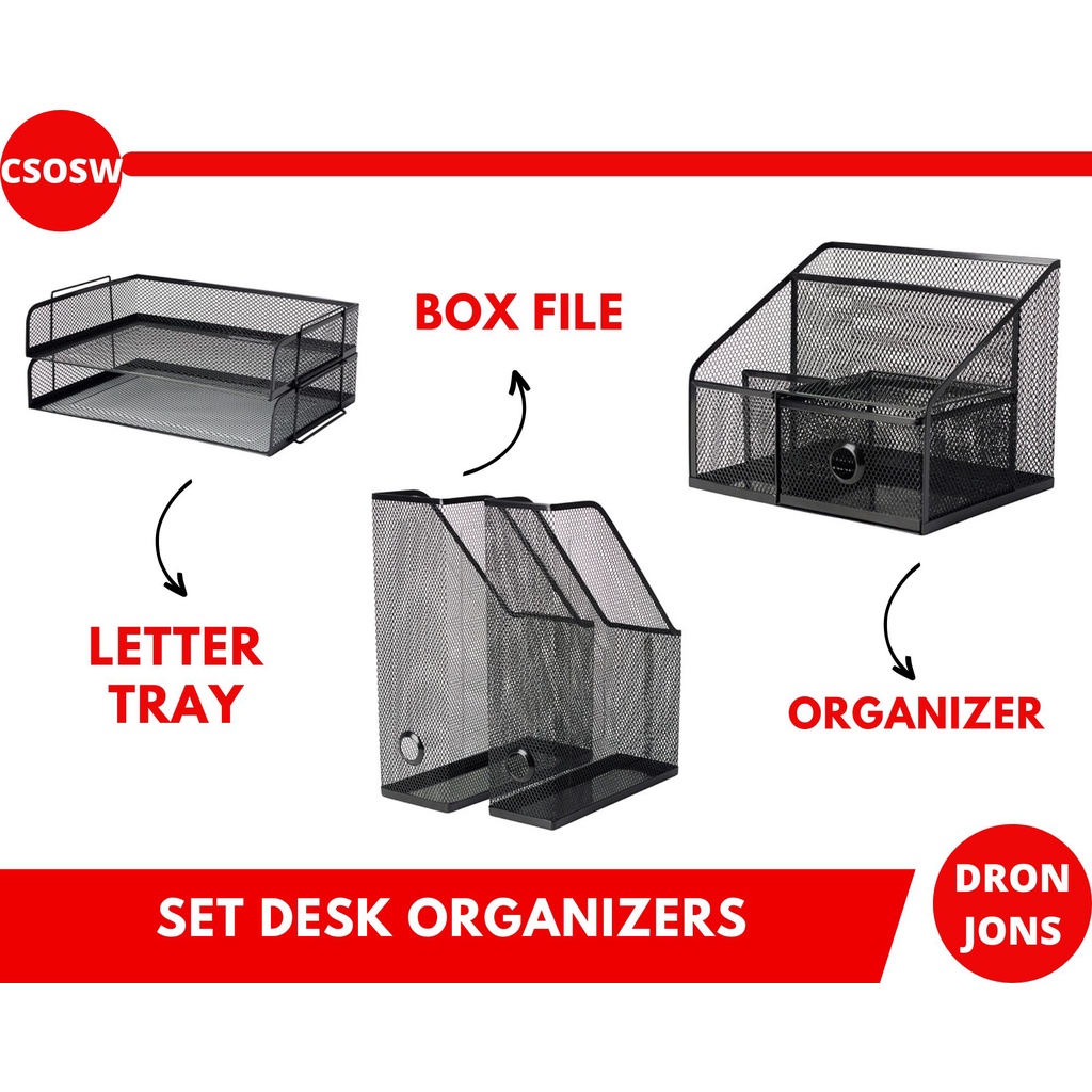 Jual Set Rak Meja Kantor Set Tempat Penyimpanan Tempat ATK Box File ...