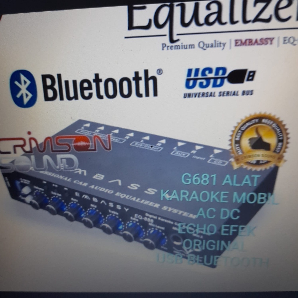 Jual G681 ORIGINAL ALAT KARAOKE MOBILCAR AC DC ECHO EFEK EMBASSY USB BLUETOOTH EQ EQUALIZER ...
