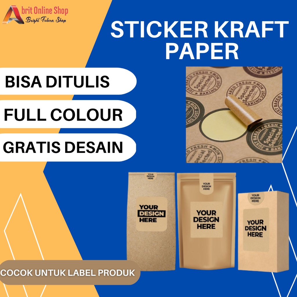 Jual STIKER KRAFT | STIKER LABEL | STIKER COKLAT | STIKER ULANG TAHUN ...