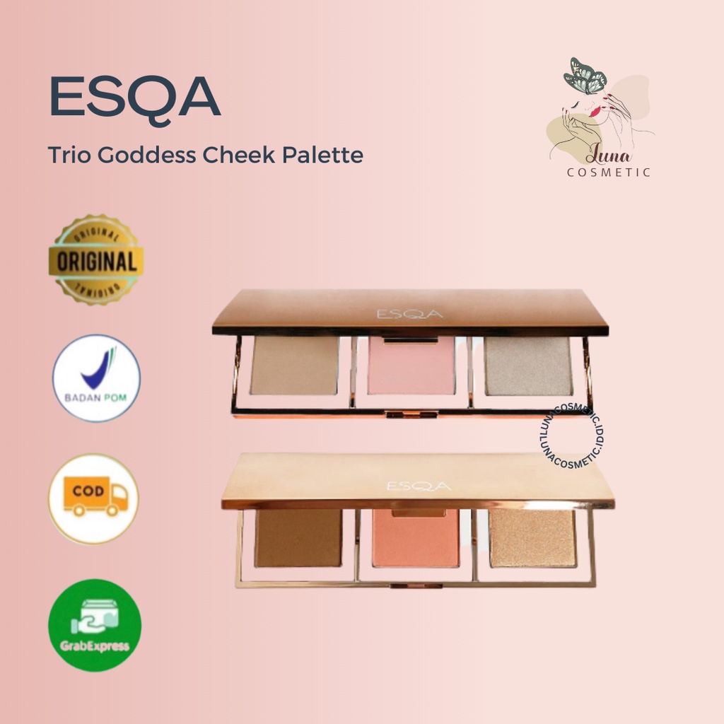Jual ESQA Trio Goddess Cheek Palette - Bronzer, Blush, and Highlighter ...