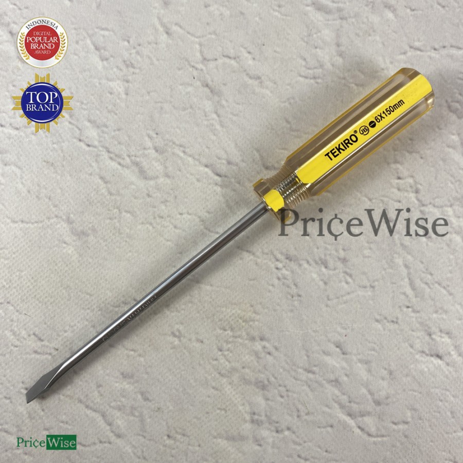 Jual Obeng Kristal Minus 6 x 150 mm 6" Tekiro / In Line Screwdriver | Shopee Indonesia