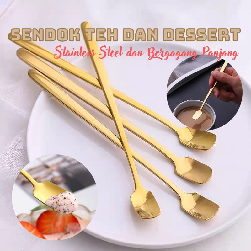 Jual AZ SENDOK STAINLESS STEEL GAGANG PANJANG / SENDOK KOPI MINUMAN ...
