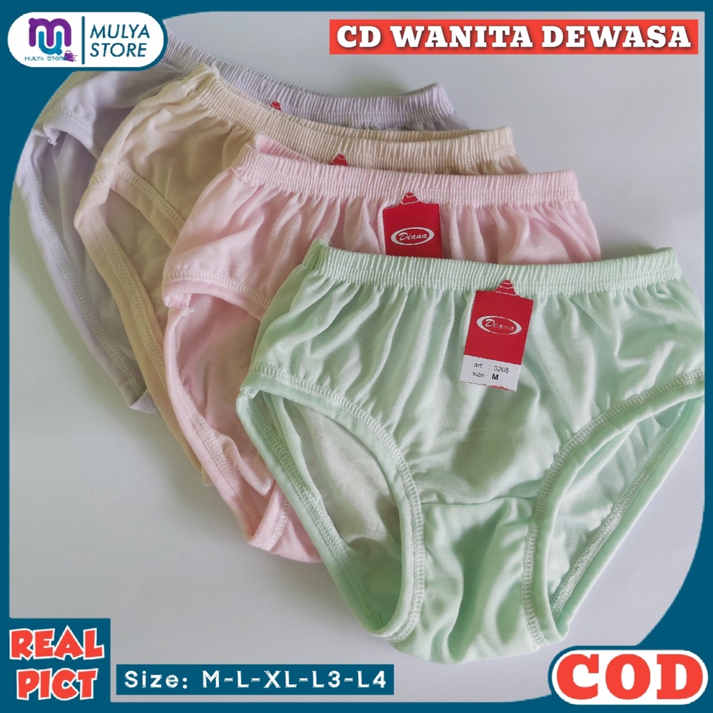 Jual 12 Pcs CD Wanita Dewasa Polos Lusinan Celana Dalam Perempuan DIANA | Shopee Indonesia
