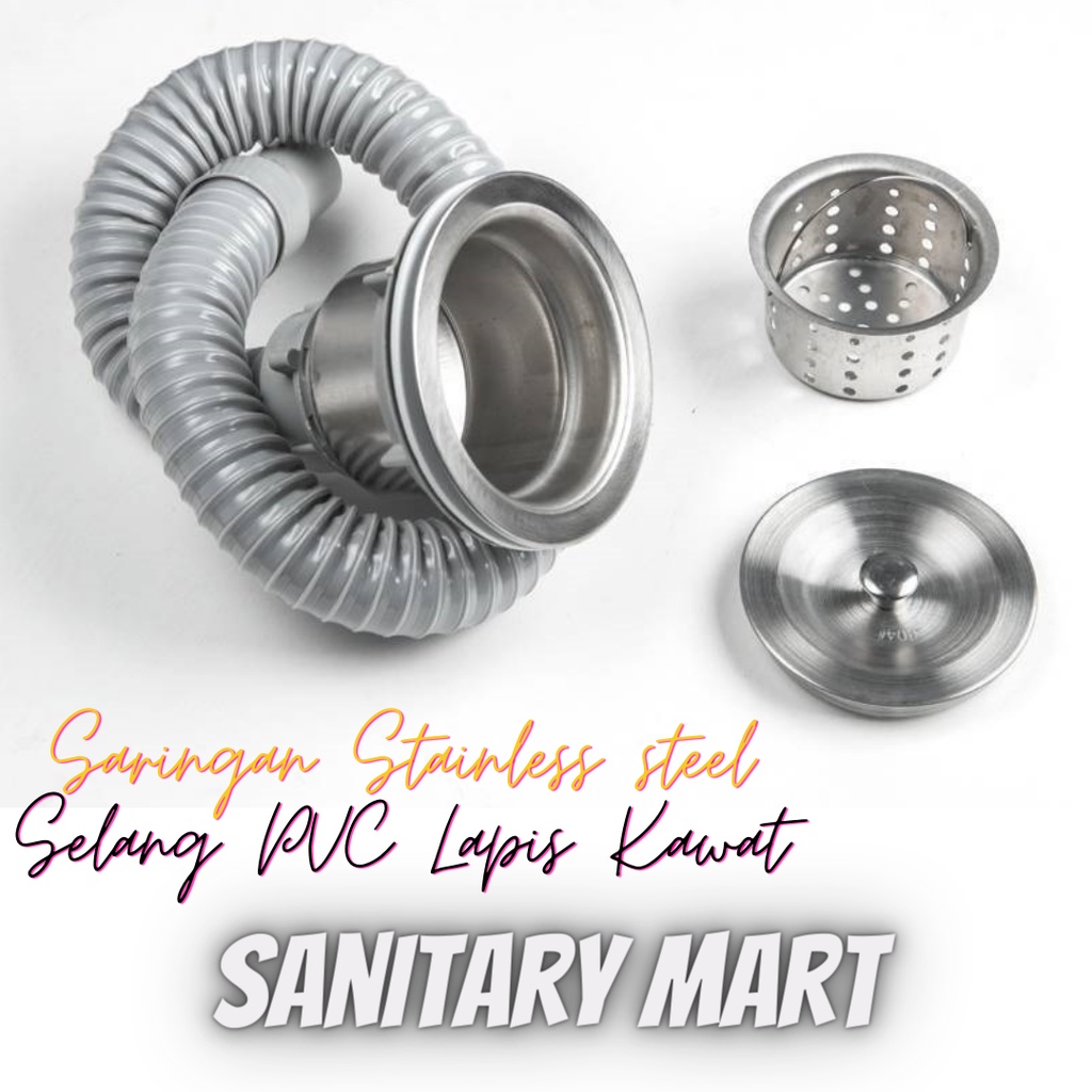 Jual Afur Bak Cuci Piring Full Stainless Selang Bak Cuci Piring set ...