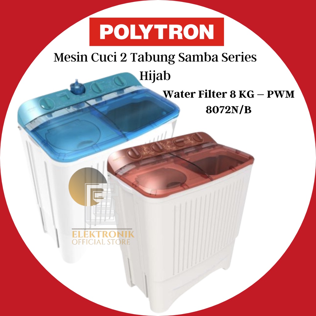 Jual POLYTRON MESIN CUCI 2 TABUNG PWM 8072 8KG/PWM8072/PWM-8072/MESIN ...