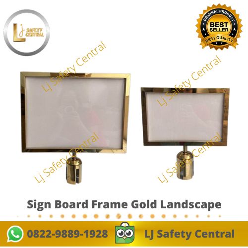 Jual Sign Board Frame Stainless Emas A3 & A4 Landscape Papan Tiang ...
