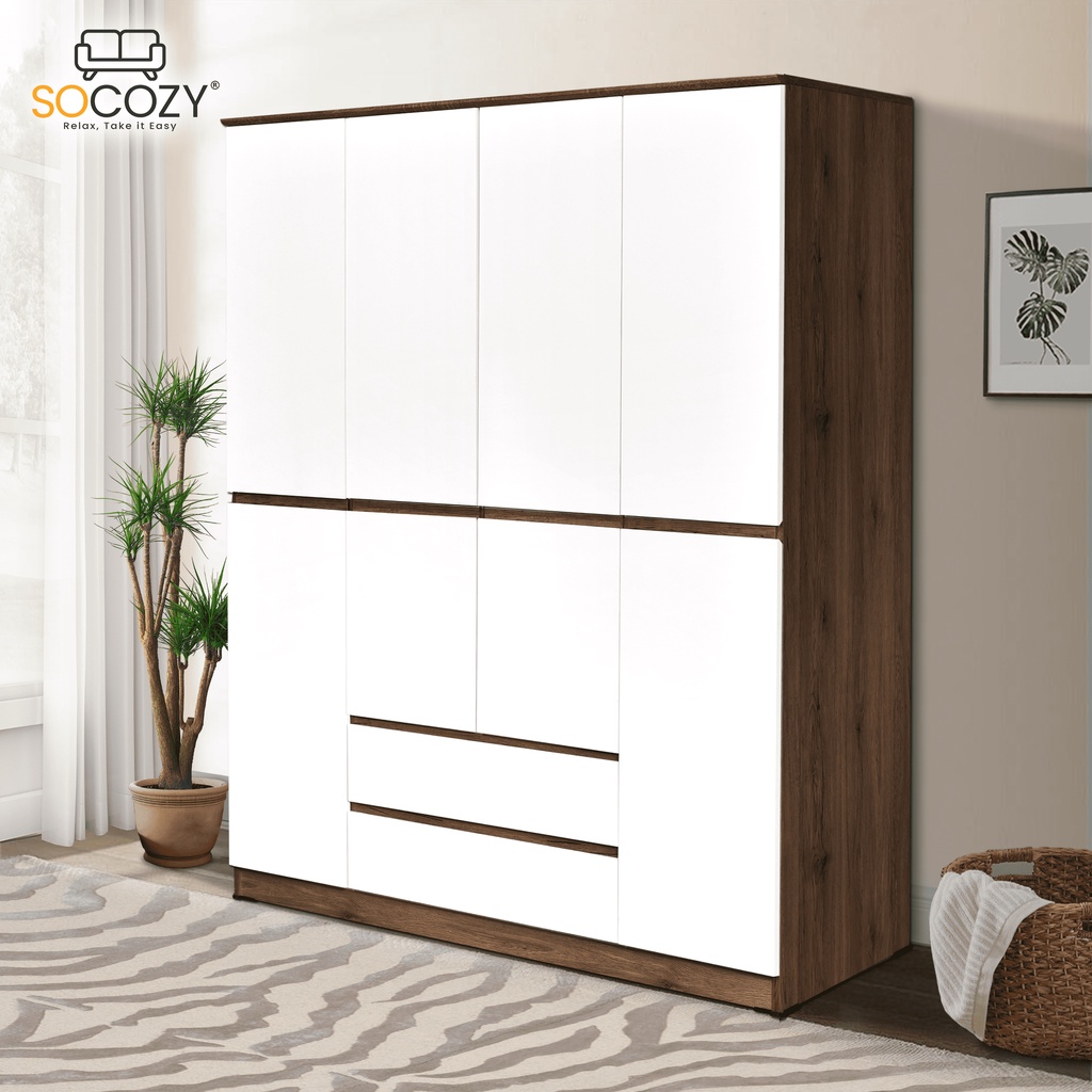 Jual Socozy - Lemari 3 4 pintu minimalis model handless putih elegan ...