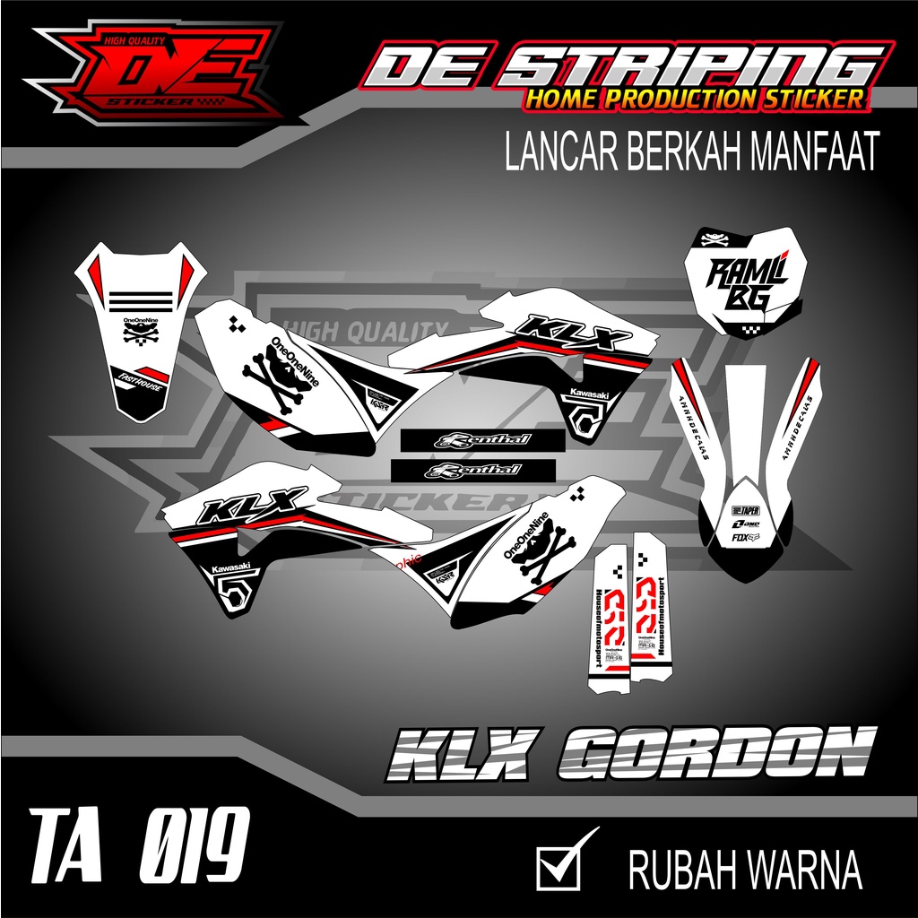 Jual Striping Stiker Klx Gordon Fullbody Stiker Decal KLX GORDON TA019 ...