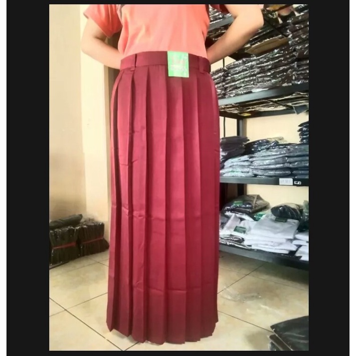Jual ROK REMPEL PANJANG WARNA MERAH SEKOLAH SD ROK MERAH COKLAT PRAMUKA ...