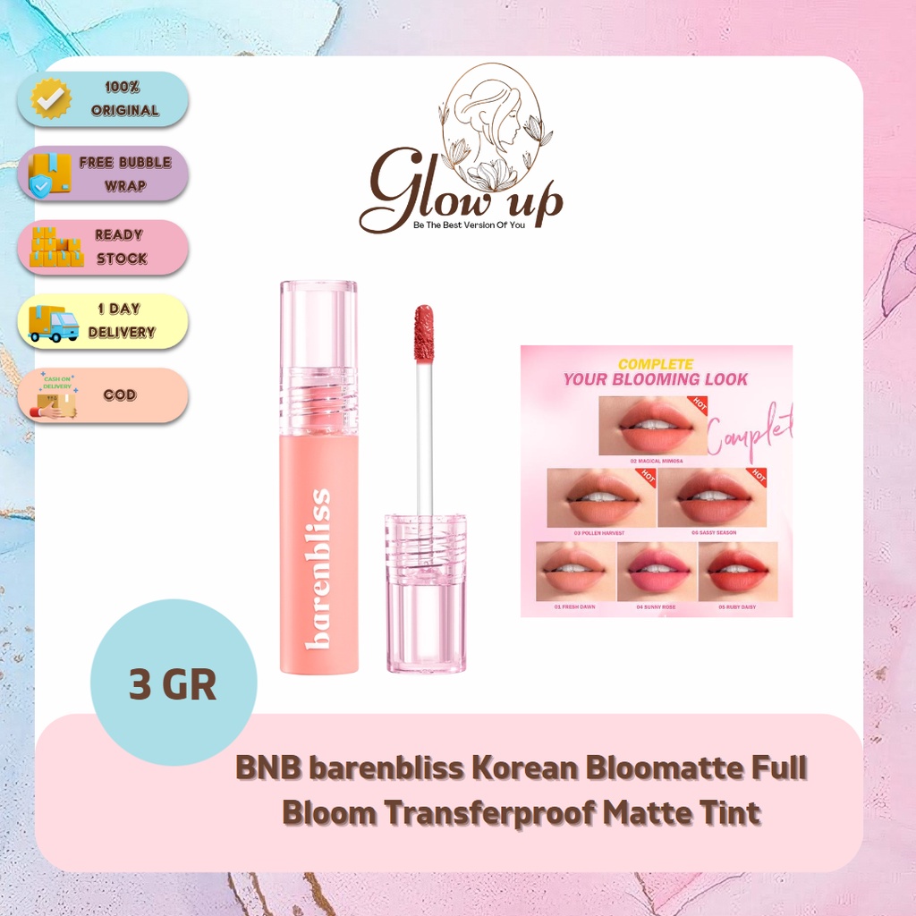 Jual BNB Barenbliss Korean Bloomatte Full Bloom Transferproof Matte Tint - Longlast 12H | Shopee ...