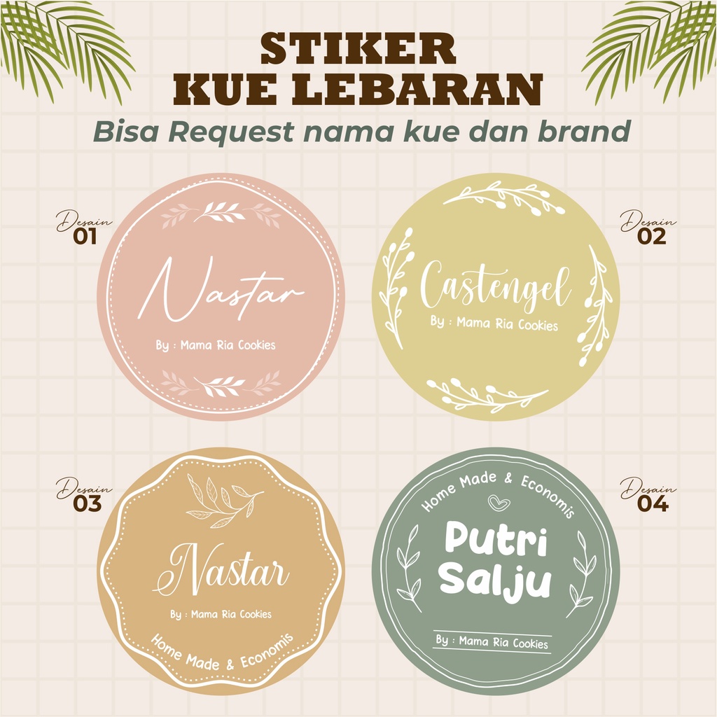 Jual Stiker Kue Lebaran / Label Kemasan Toples Kue / Stiker Kue Kering ...