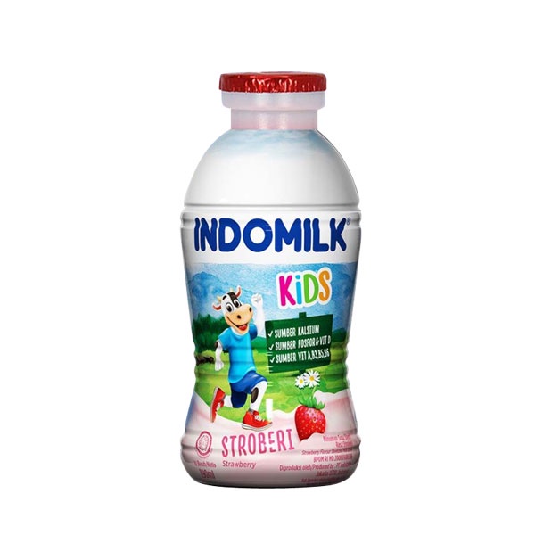 Jual INDOMILK UHT STRAWBERRY 190 ML - SUSU | Shopee Indonesia