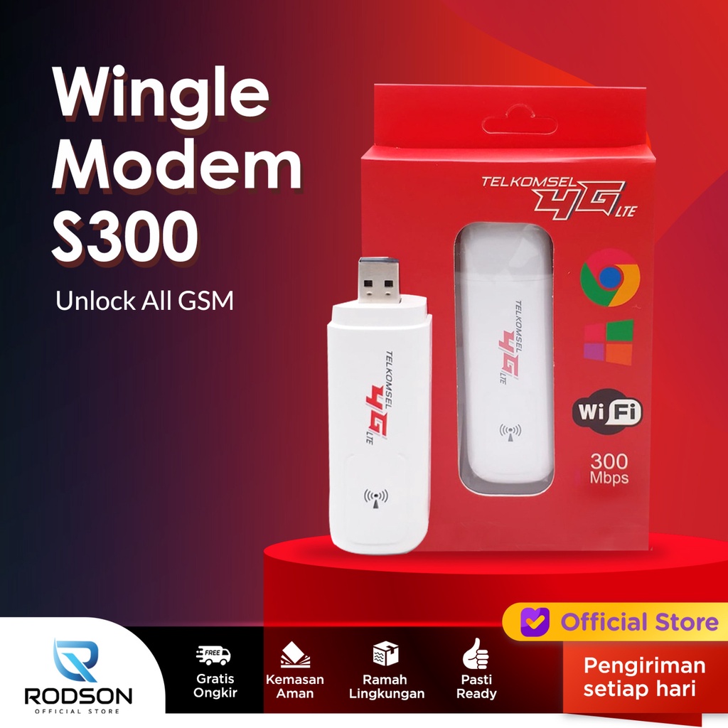 Jual Modem Wifi Wingle S300 Telkomsel 4G LTE 300Mbps Unlock All Operator | Shopee Indonesia