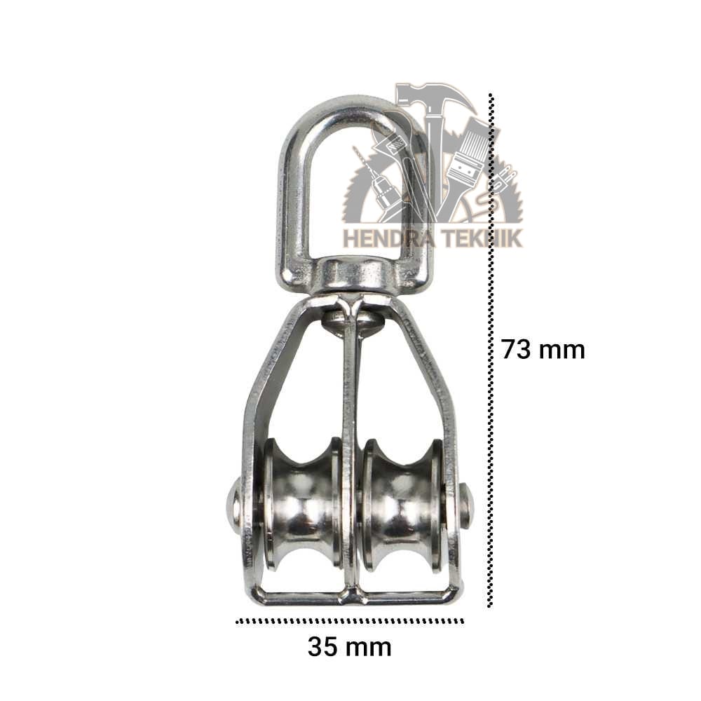 Jual KATROL STAINLESS KEREKAN BURUNG MINI SINGLE DOUBLE PULLEY PULI ...