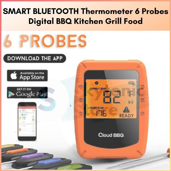Jual Smart Bluetooth Thermometer 6 Probes Digital Bbq Kitchen Grill ...