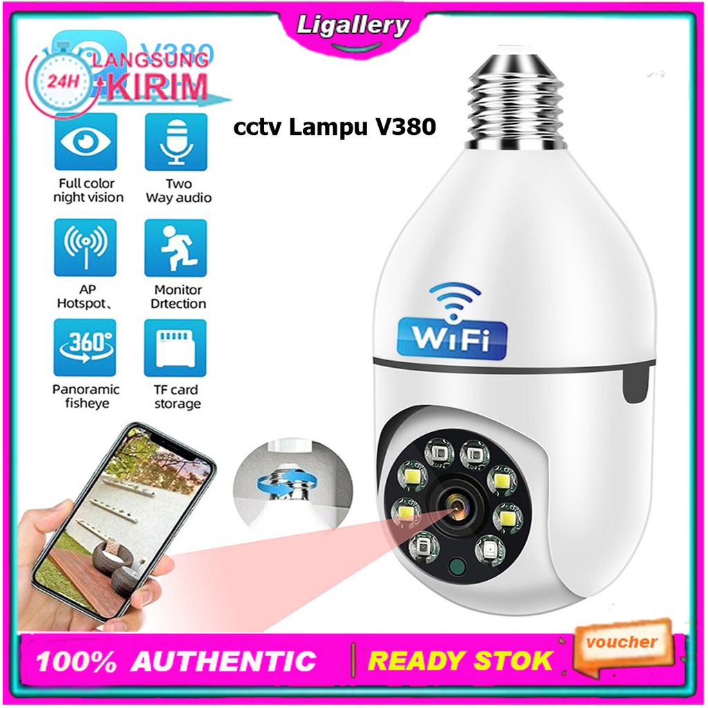 Jual [BISA COD] CCTV Lampu 1080p Kamera CCTV Wifi Lampu CCTV 360 ...