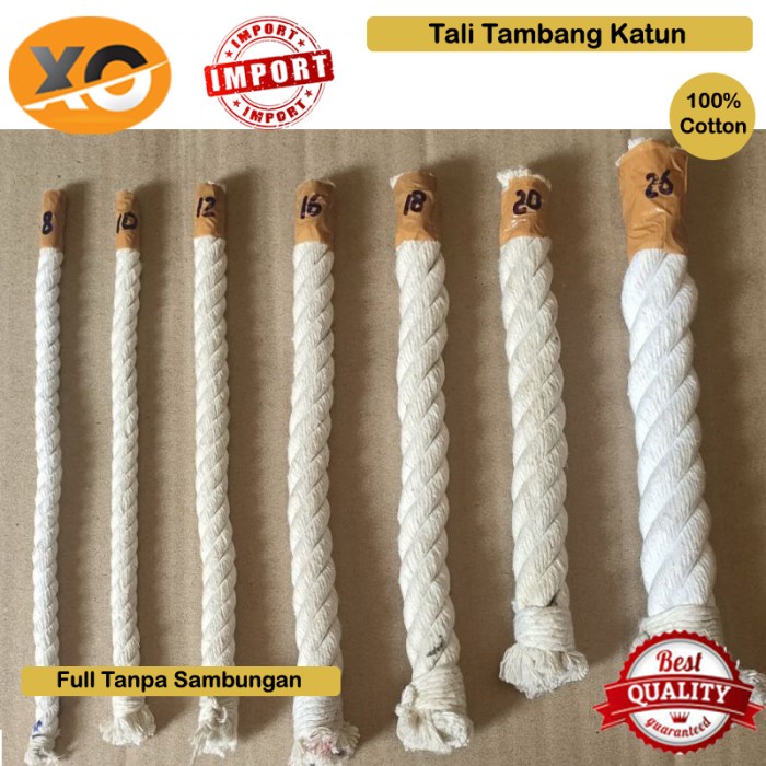 Jual Tali Tambang Besar 18mm 20mm Permeter Tali Kain Katun Kuralon ...