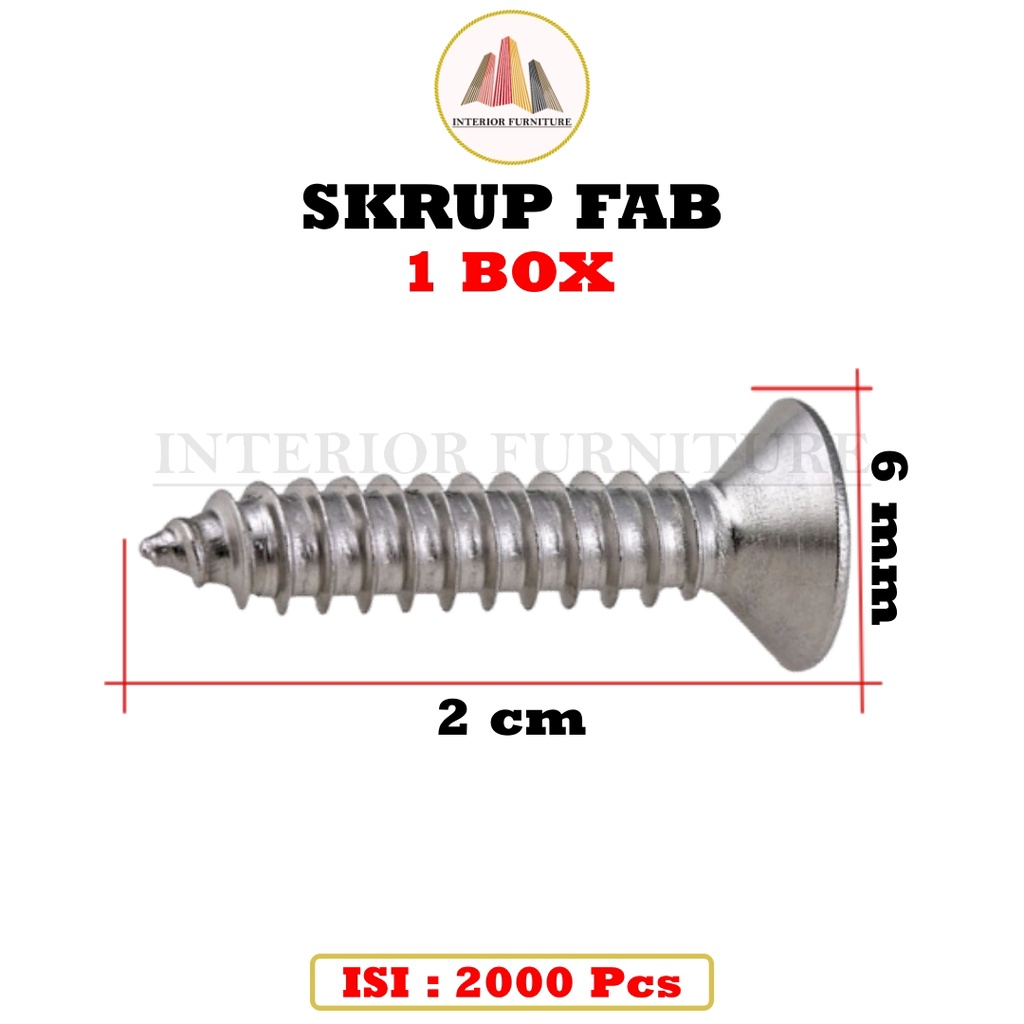 Jual Sekrup 2 cm / Skrup Tapping 2 cm 6 x 3/4 isi 2000 pcs | Shopee Indonesia