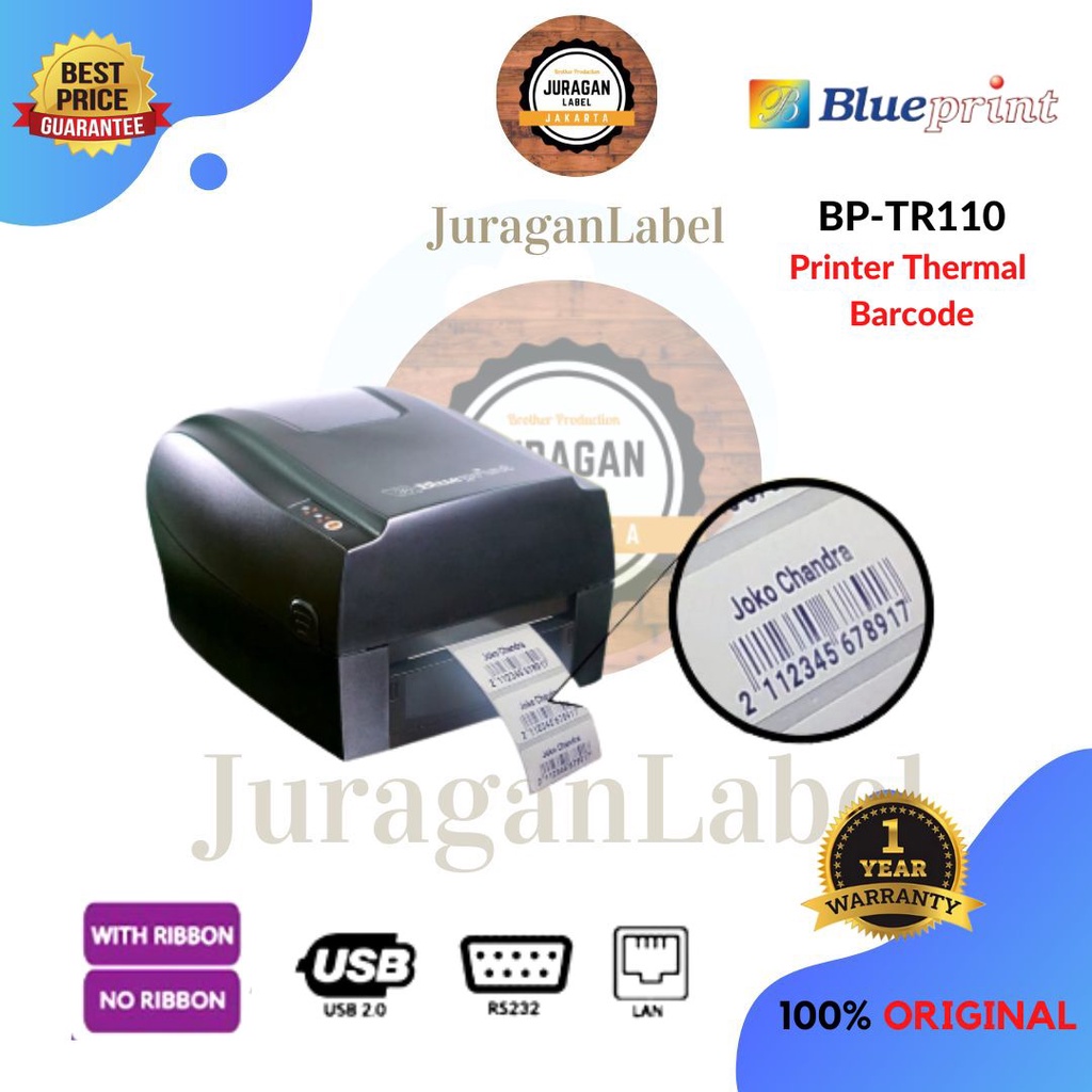 Jual BLUEPRINT BP-TR110 Printer Barcode Thermal / Label USB + Serial ...