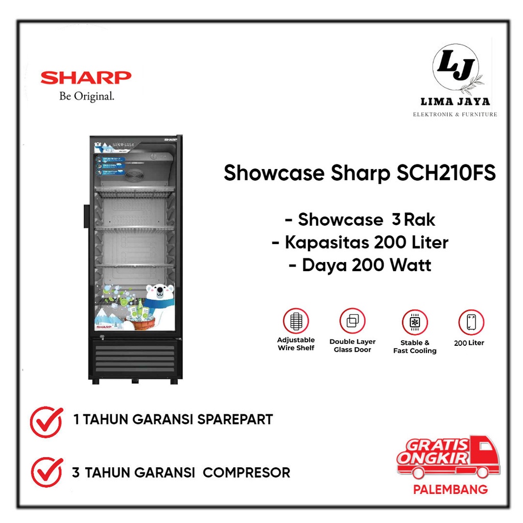 Jual Showcase Cooler Sharp SCH210FS Lemari Display Cooler Sharp ...
