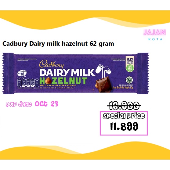 Jual Cadbury Cokelat rasa Hazelnut 62 gram | Shopee Indonesia