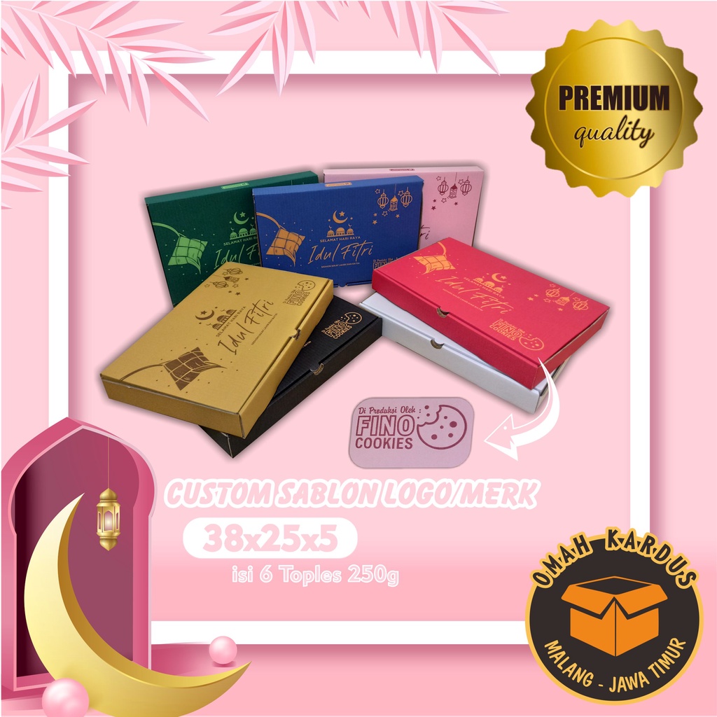 Jual Paket Custom Logo 38x25x5 cm Kuker 6 250gram CUSTOM SABLON 1 WARNA ...