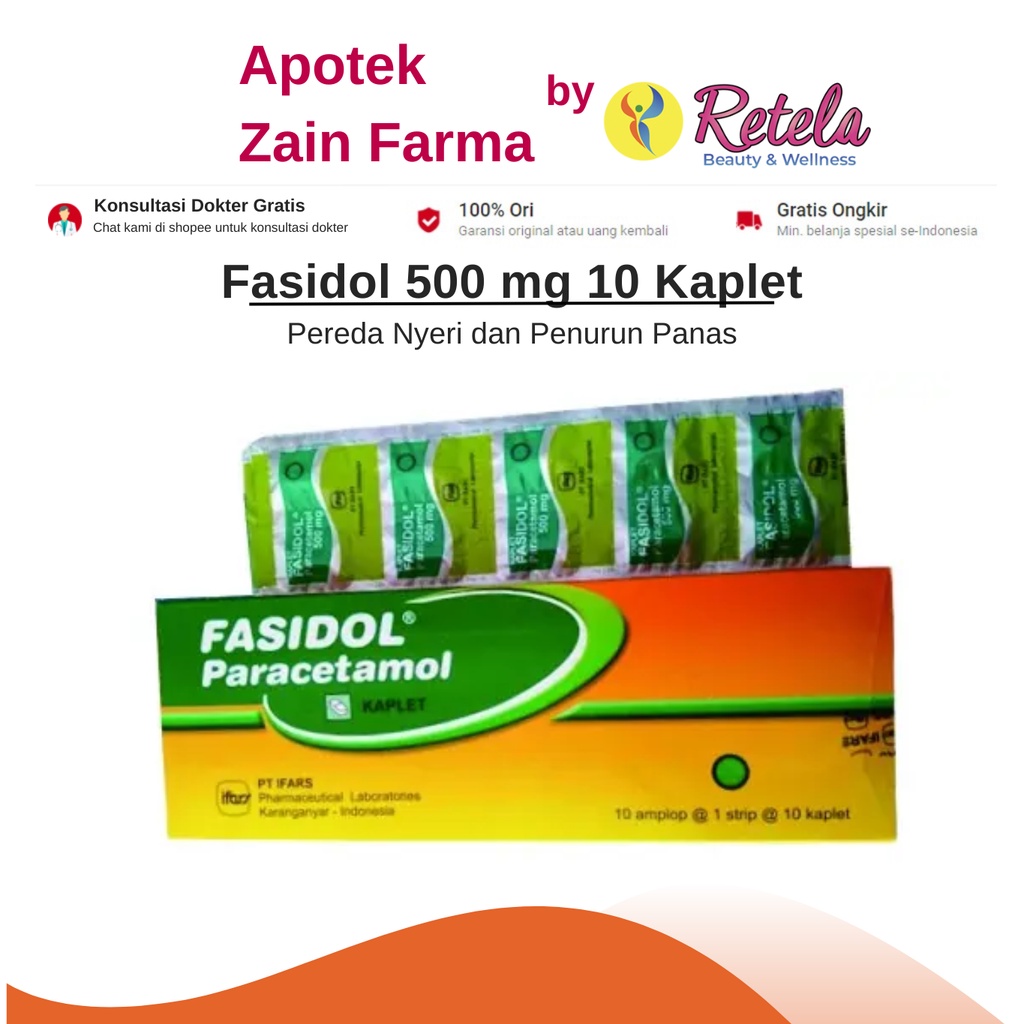 Jual FASIDOL PARACETAMOL KAPLET 500MG 10STRIP @10KAPLET | Shopee Indonesia
