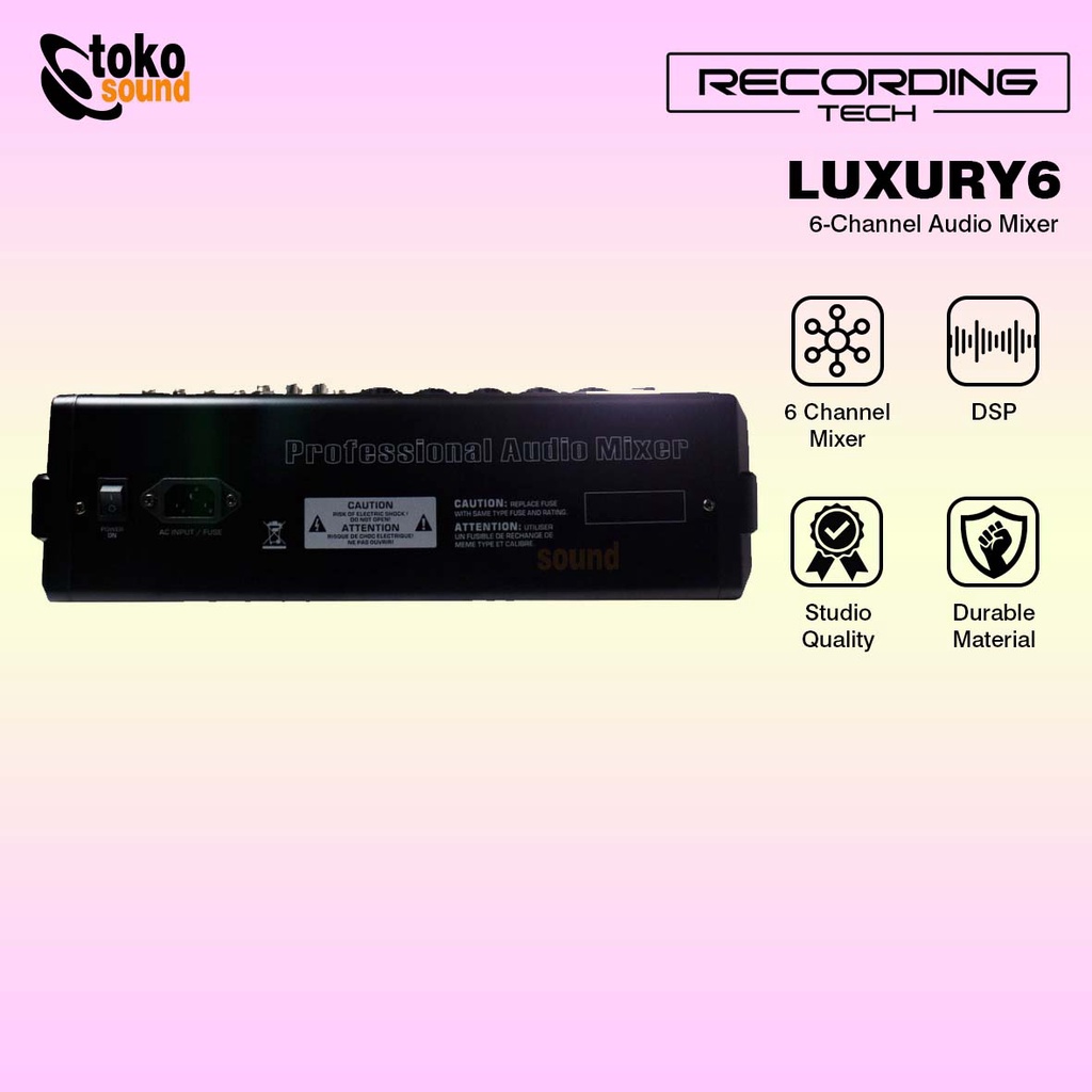 Jual Recording Tech Luxury 6 Mixing Console | Audio MIxer 6 Channel ...