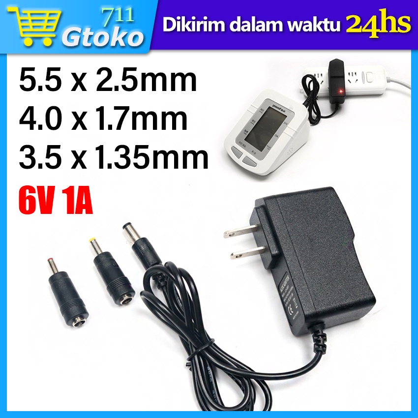 Jual Adaptor Replacement DC 6 Volt 1A Tensi Omron Pengganti Battery 5.5 ...