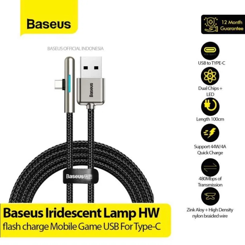 Jual [ BASEUS ] Kabel iridescent Lamp HW Flash Kabel Charge Mobile Game ...