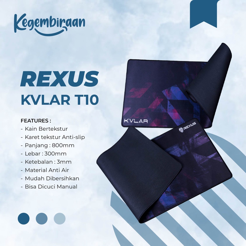 Jual Rexus KVLAR T10 Gaming Mousepad tatakan alas mouse pad Speed Size ...