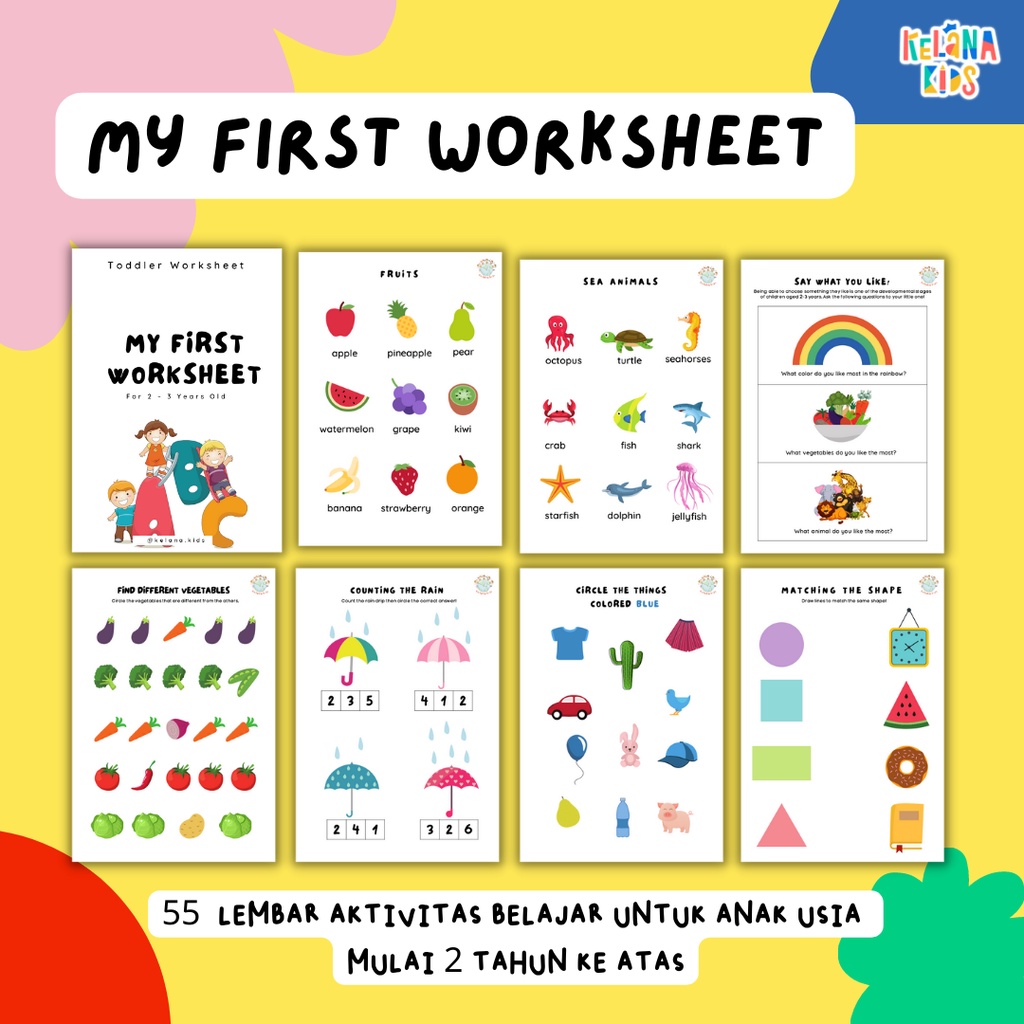 Jual Buku Printable Worksheet Bahasa Inggris 340 Lembar Kerja Calistung Anak TK PAUD File PDF ...