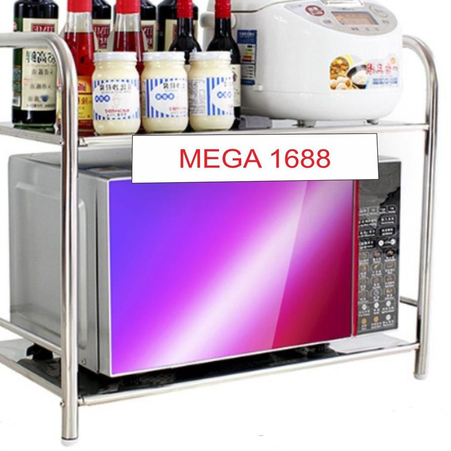 Jual ۩ Mega_1688 Rak dapur Rak bumbu masak dapur serbaguna Stainless 2 Susun MG835 ♥ | Shopee ...