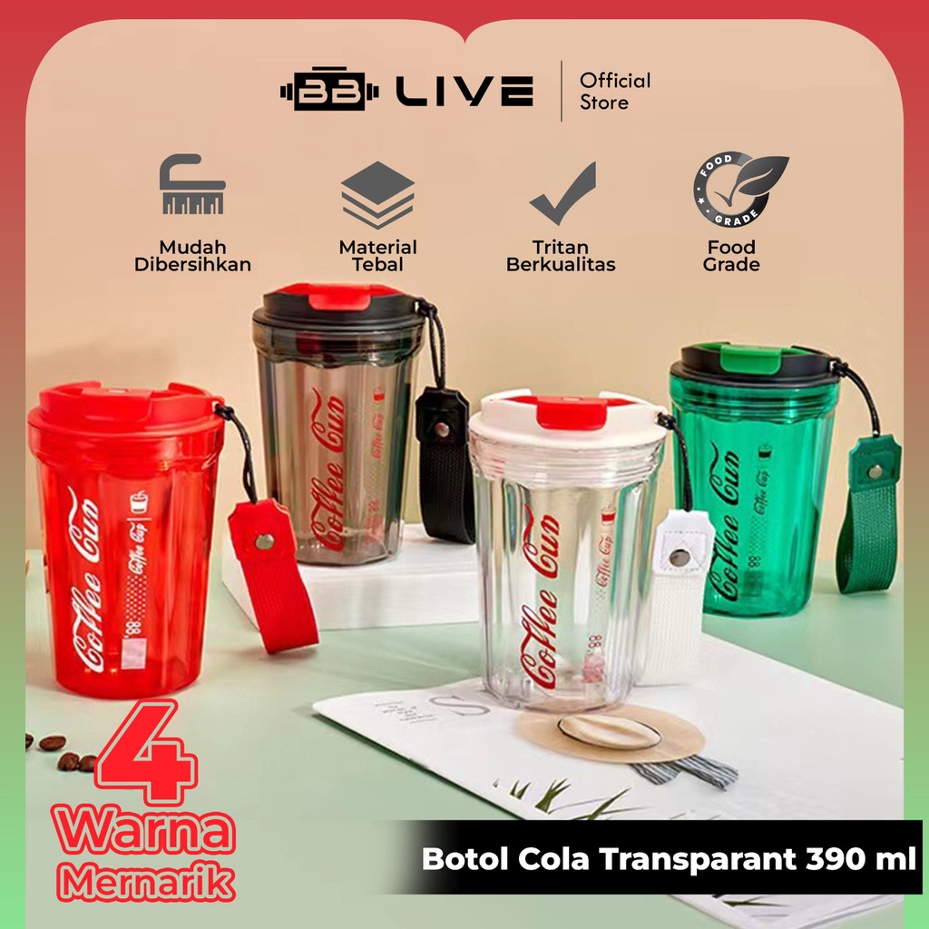 Jual BB Live Gelas Tumbler Coca Cola Transparant Tritan 390ml / Botol ...