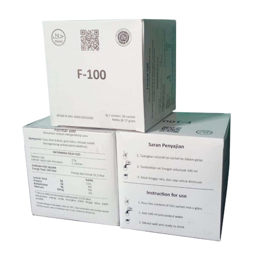 Jual Paket 30 pcs (3 box) formal 100 / F100 susu untuk anak gizi buruk ...