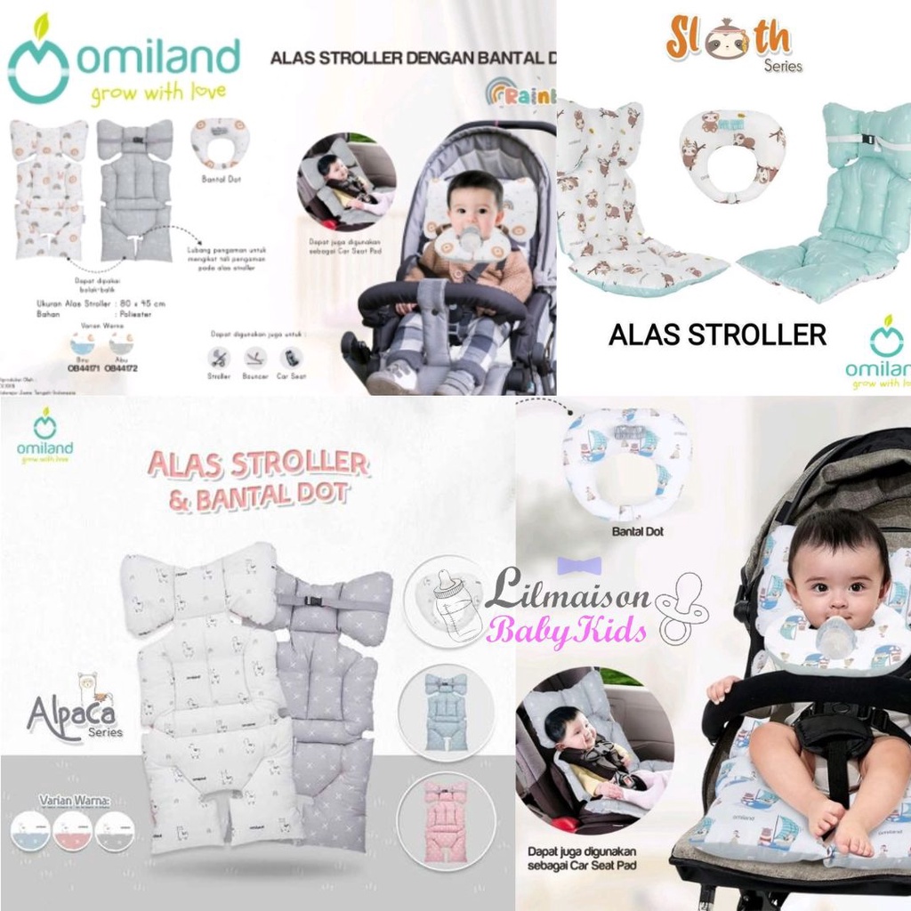 Jual OMILAND Alas stroller+Bantal Dot Lembut Premium Motif - Alpaca Fox ...