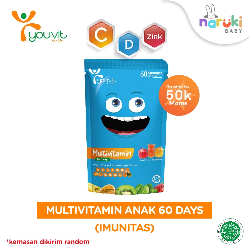 Jual Youvit Multivitamin Kids 60 Gummies - Vitamin Gummy Anak Rasa Mix Buah | Shopee Indonesia