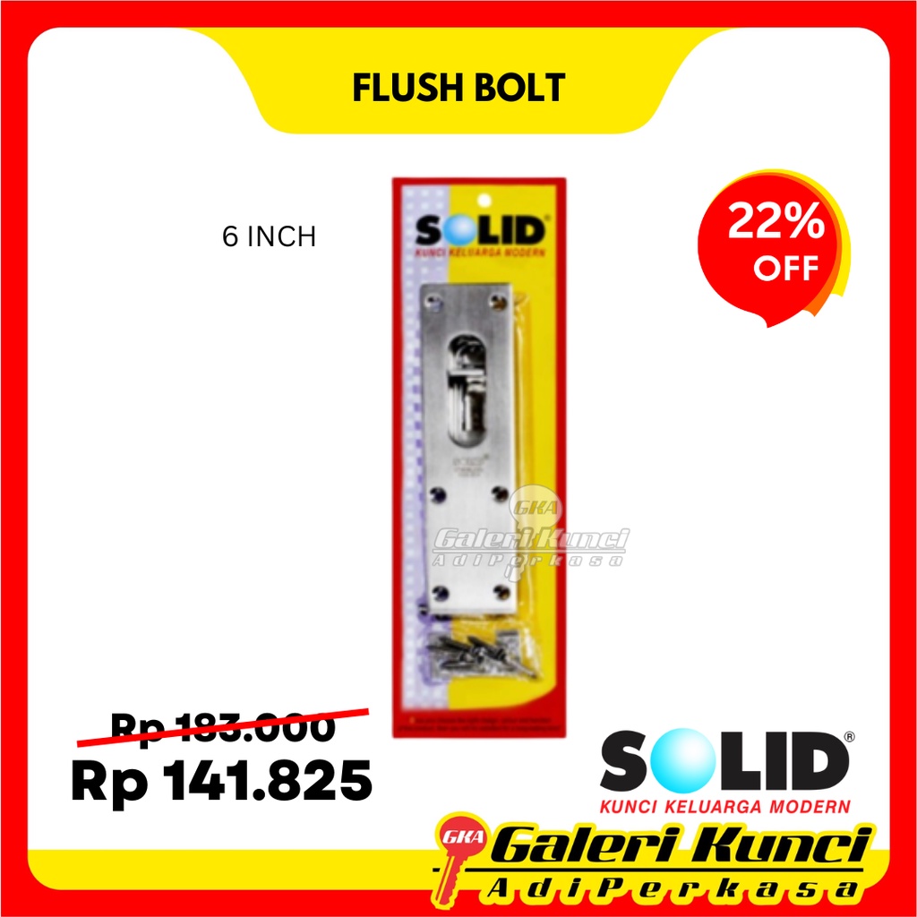 Jual Flush Bolt SOLID 313 6 Inch US32D Grendel Tanam Slot Tanam ...