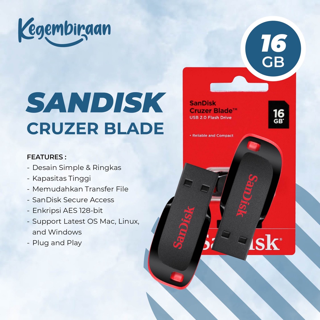 Jual Flashdisk SanDisk Cruzer Blade 16GB USB 2.0 CZ50 - GARANSI RESMI ...