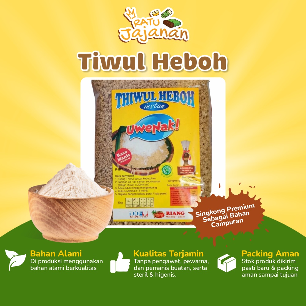 Jual Tiwul Instan Makanan Tradisional Khas Gunung Kidul 400 Gram Thiwul ...