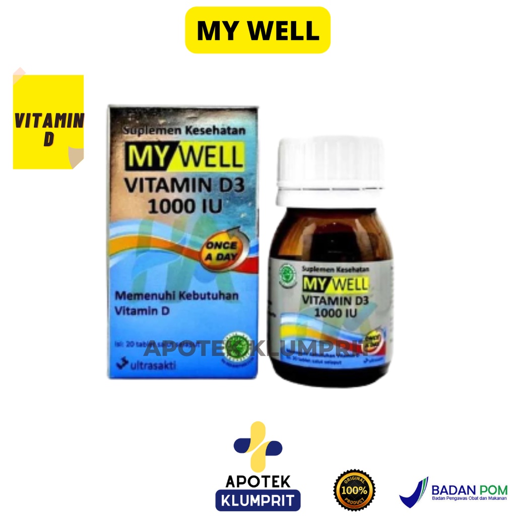 Jual My well d3 1000iu Botol / Vitamin D 1000iu / Vitamin D / Vitamin ...