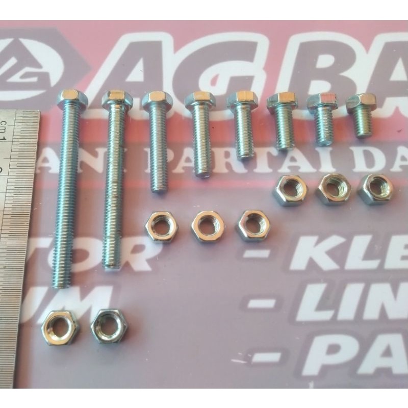 Jual Baut Mur Putih M7 x 35 (3,5 cm) / Baut 11 Putih / BMP / Baut Hex / Baut Kunci 11 | Shopee ...